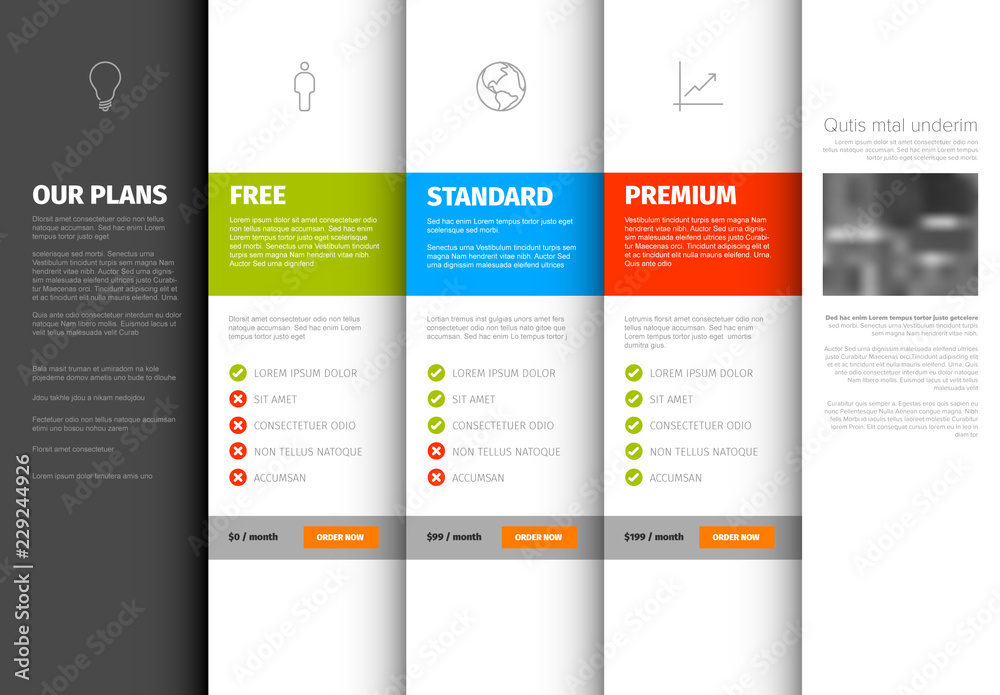 Product Comparison Table Layout Stock Template | Adobe Stock