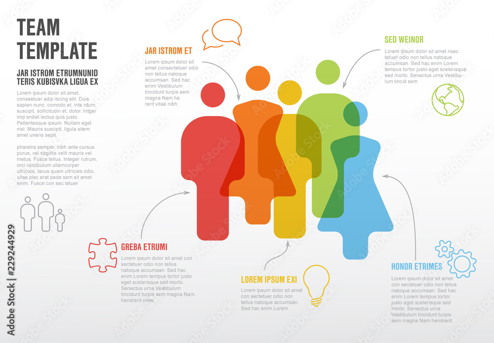 Infographic Layout with Icons and Illustrations Stock Template | Adobe ...