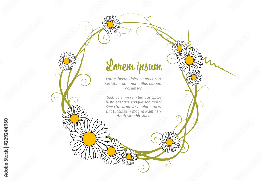 Text in Flower Circle Layout Stock Template | Adobe Stock