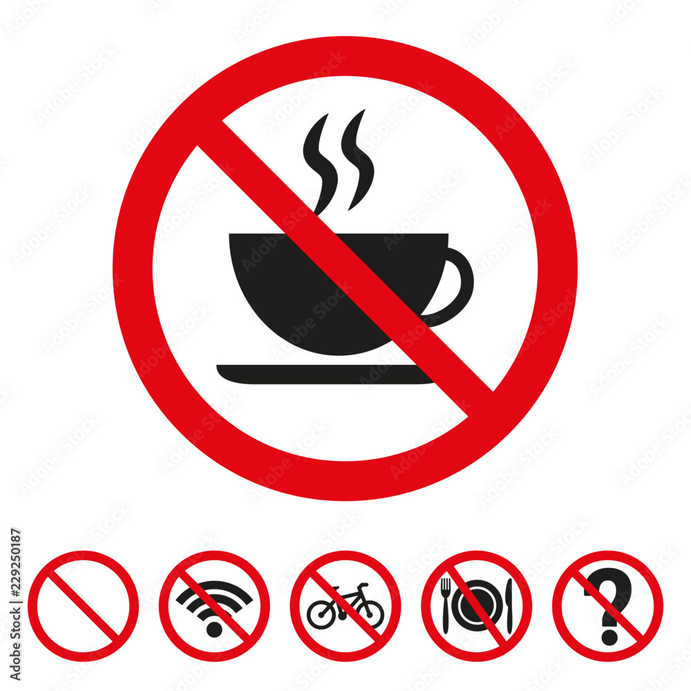 No coffee sign on white background. Stock Vector | Adobe Stock