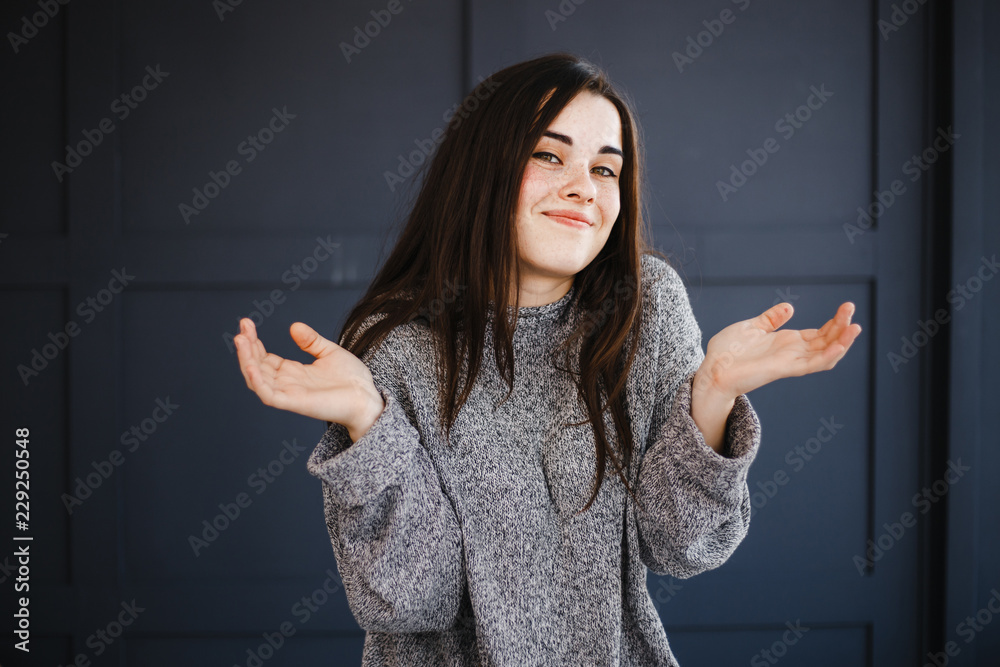 Emotions, feelings and face expression. Overwhelmed perplexed shocked ...