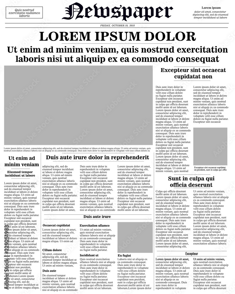 newspaper front page Stock Vector | Adobe Stock