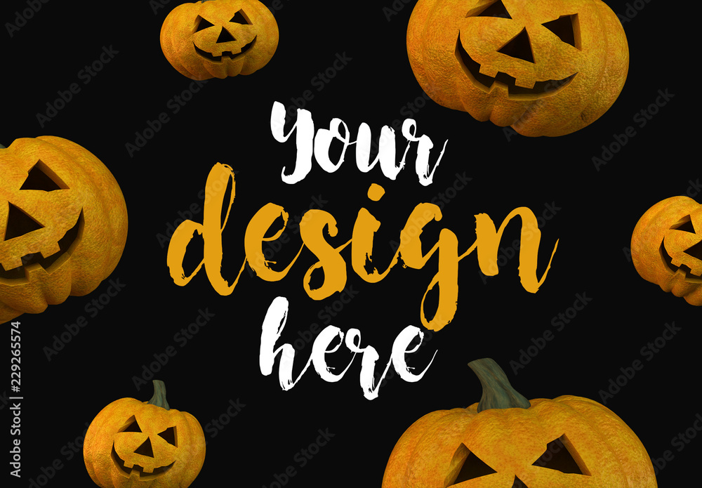 Pumpkin Overlay Mockup Stock Template | Adobe Stock