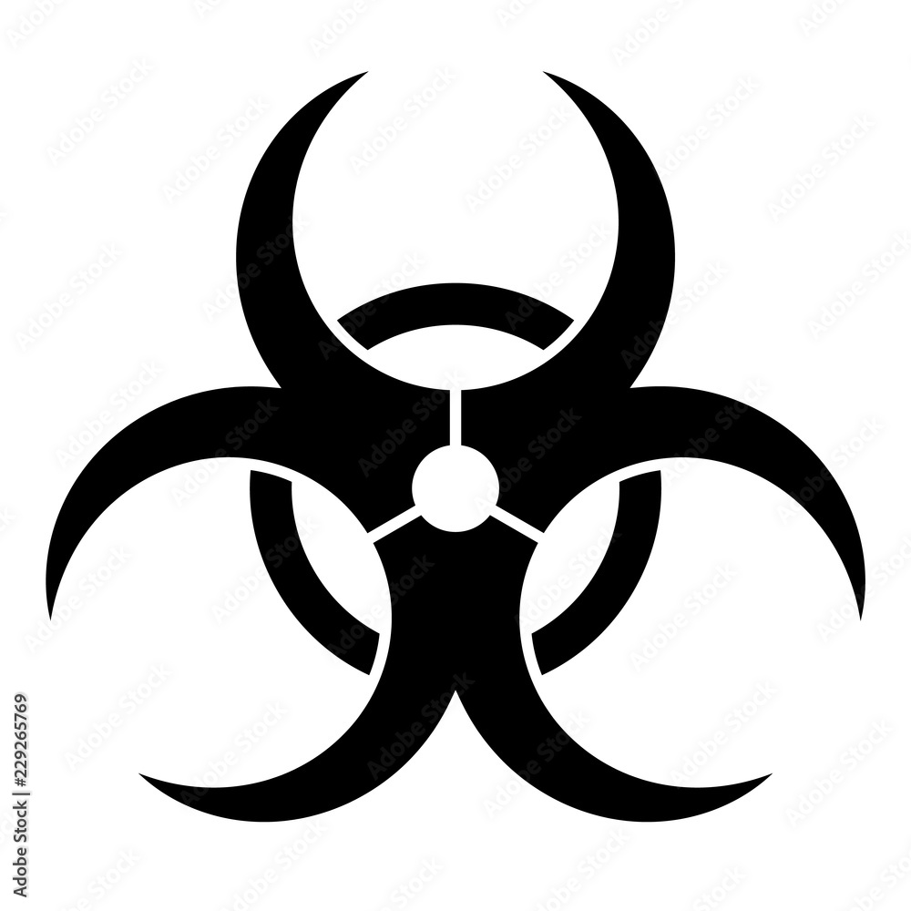 Biohazard caution sign. Symbol of hazard caused by biological ...