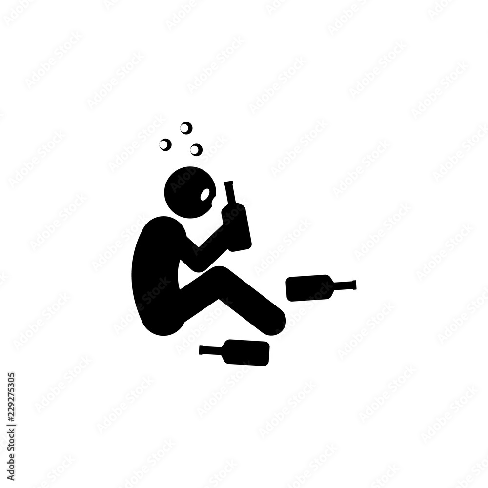 Stockvector addict, alcohol icon. Element of youth and social issues ...