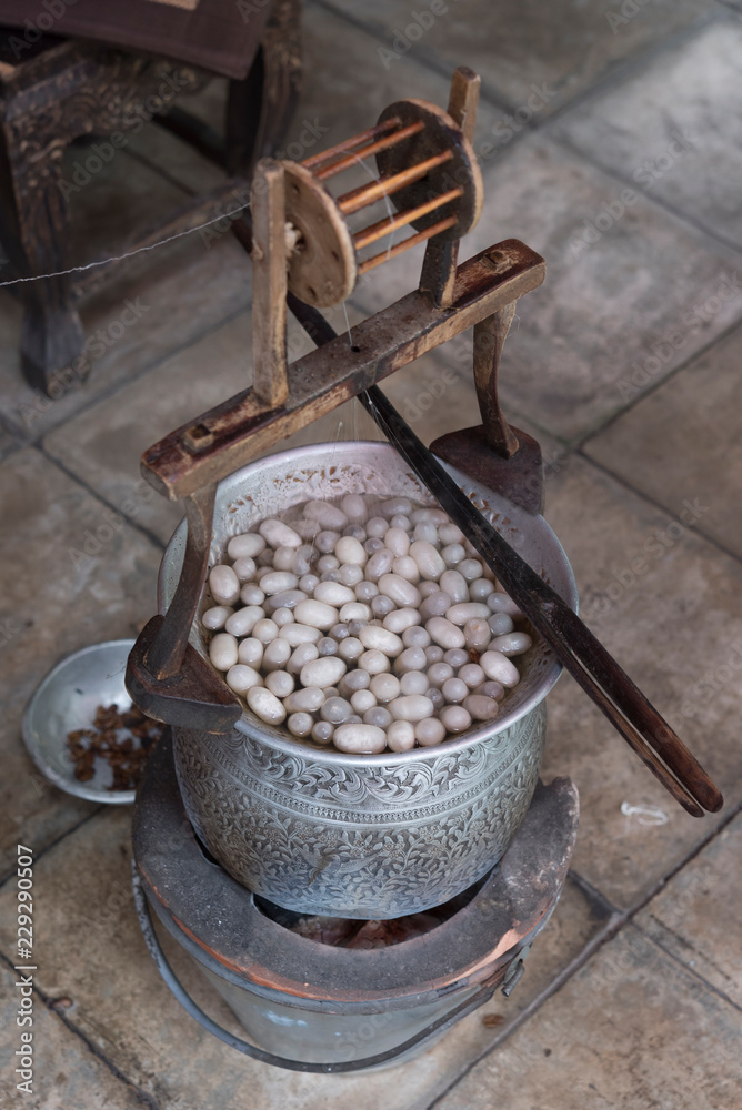 Silkworm Cocoon Boiling