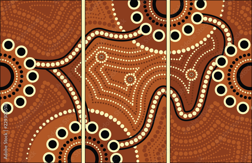 Aboriginal art vector painting, Connection concept. Stock Vector ...