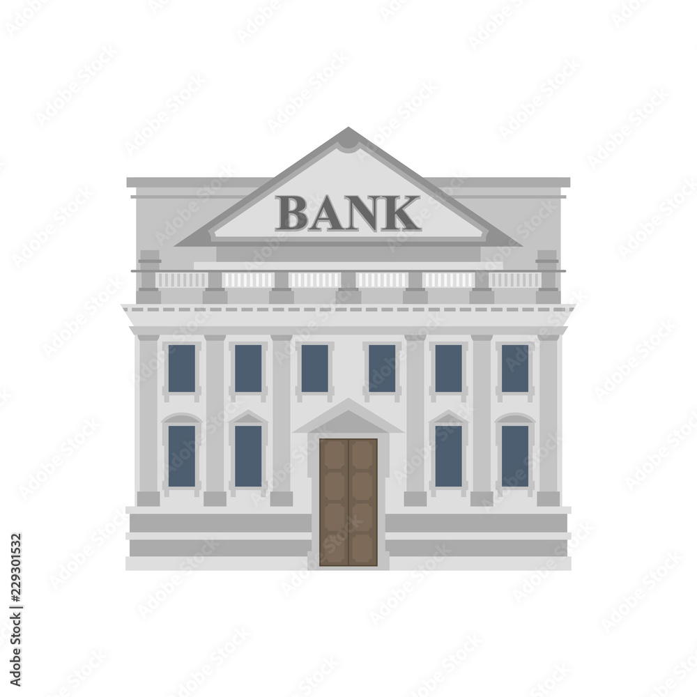 Bank building. Historical financial architecture with columns. Stock ...
