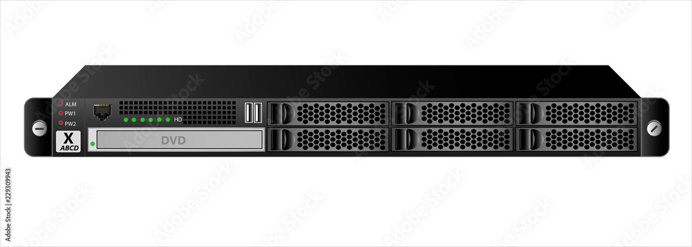 The 1u server for mounting into a 19 inch rack with six 2.5 inch hard ...