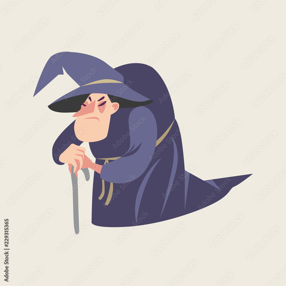 Fairy tale character. Old witch in cartoon style. Stock Vector | Adobe ...