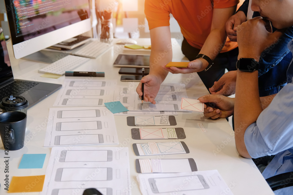 Programer Team Working Development Software With Ux Ui Project In