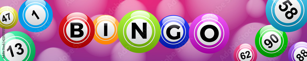Bingo lottery, header background vector design, lucky balls and numbers ...