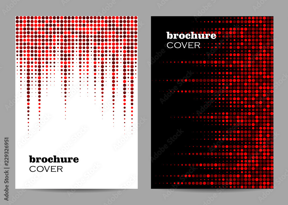 Brochure template layout design. Abstract red dotted background Stock ...