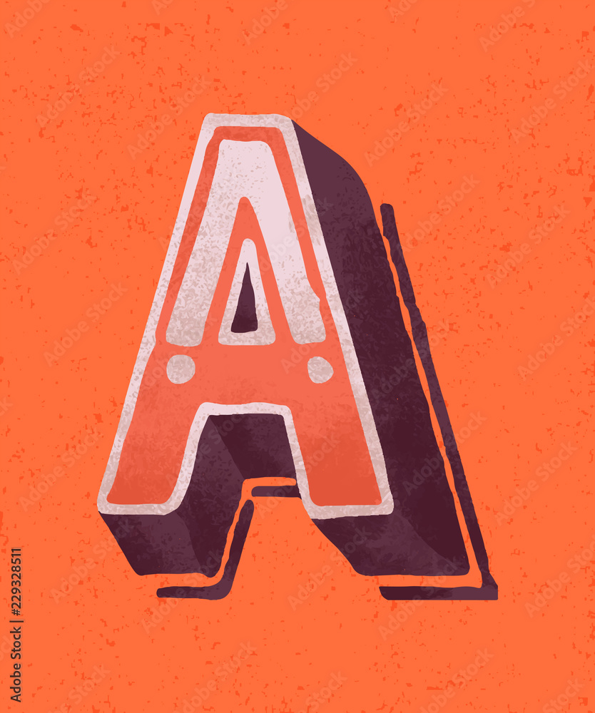 Capital letter A vintage typography style Stock Vector | Adobe Stock