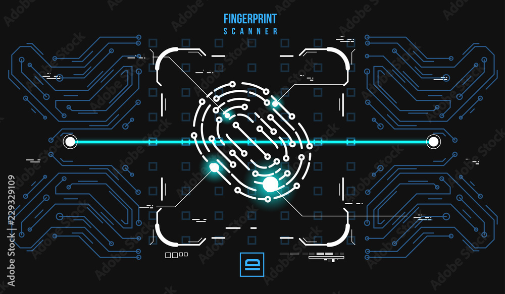 Finger-print Scanning Identification System. Biometric Authorization ...