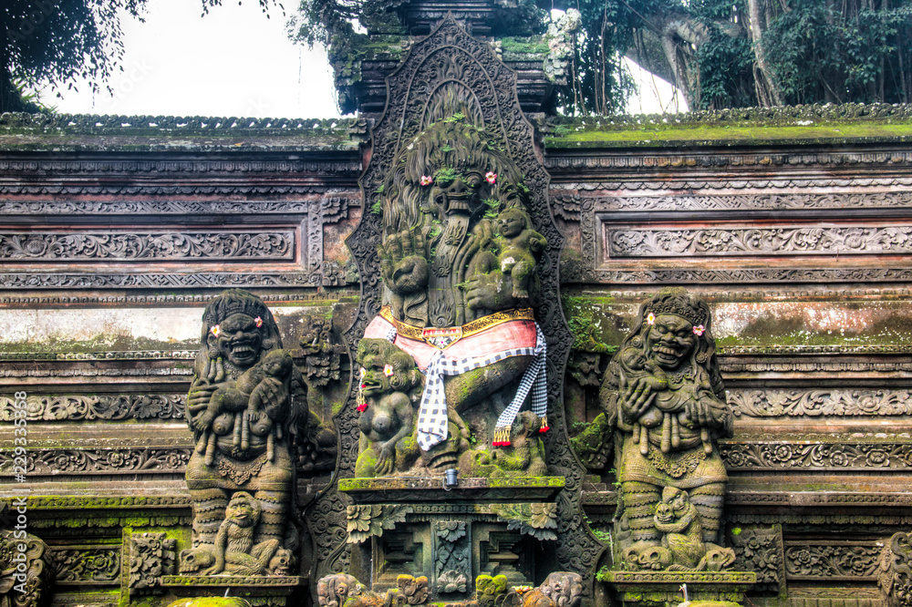 One of the many temples Ubud, one of the famous landmarks on the island ...