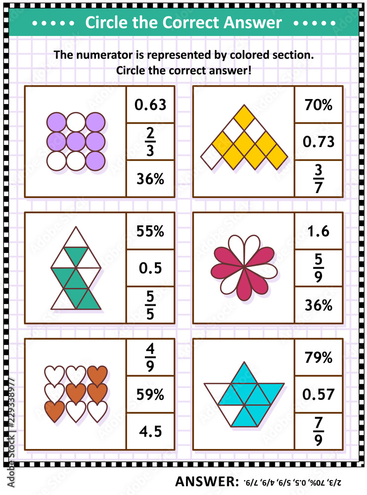 Math skills and IQ training visual puzzle or worksheet for ...