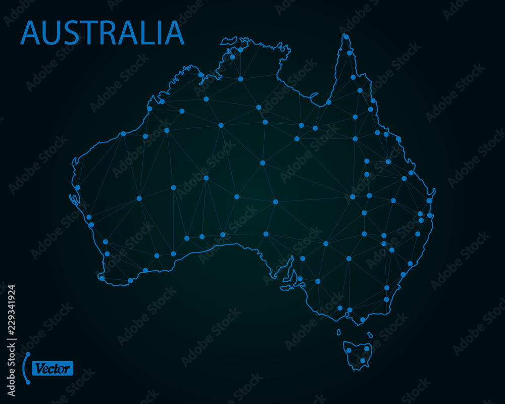 Map of Australia. Vector illustration. World map Stock Vector | Adobe Stock