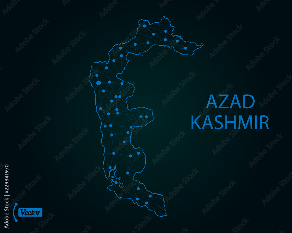 Map of Azad Kashmir. Vector illustration. World map Stock Vector ...