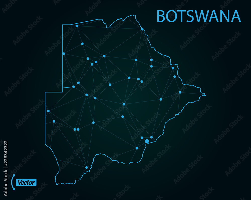 Map of Botswana. Vector illustration. World map Stock Vector | Adobe Stock