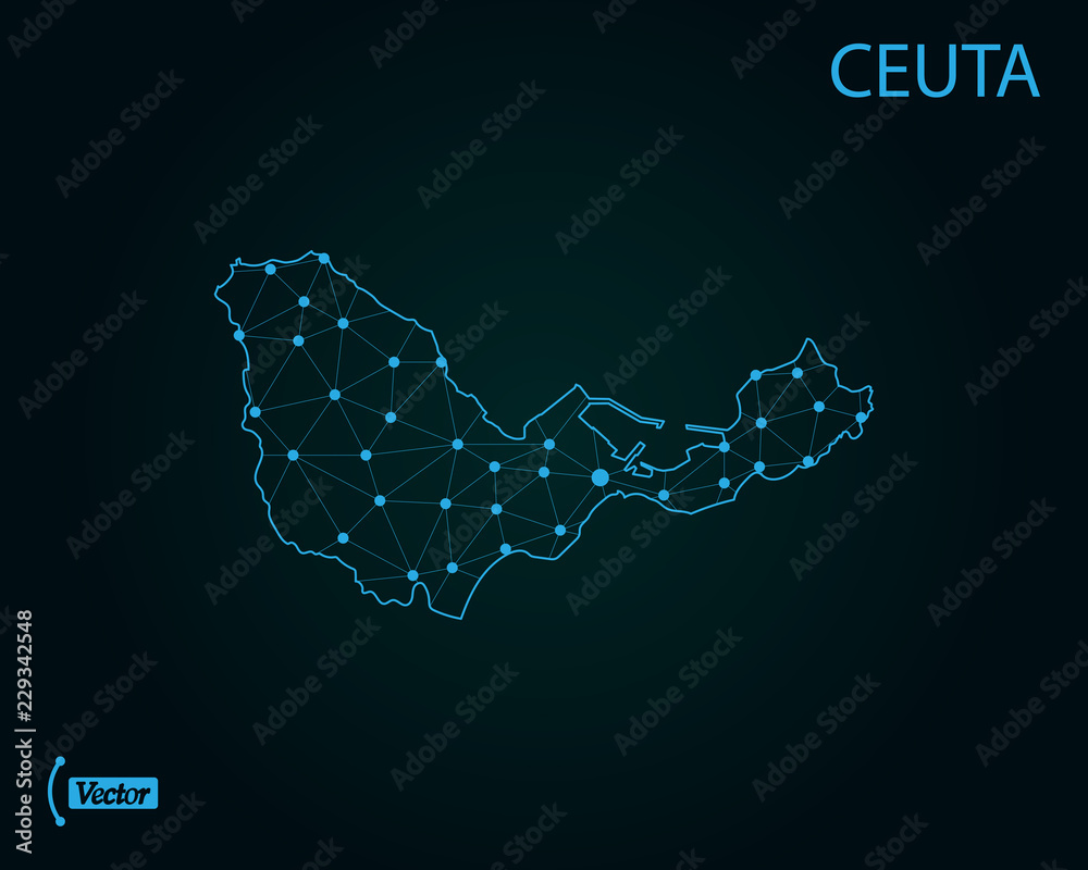 Map of Ceuta. Vector illustration. World map Stock Vector | Adobe Stock