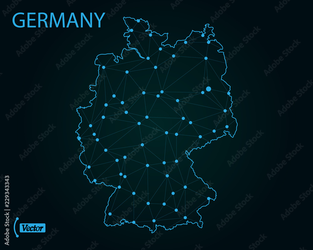 Map of Germany. Vector illustration. World map Stock Vector | Adobe Stock