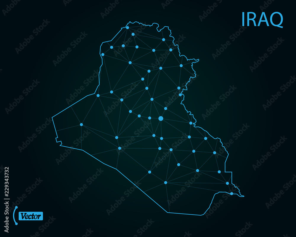 Map of Iraq. Vector illustration. World map Stock Vector | Adobe Stock