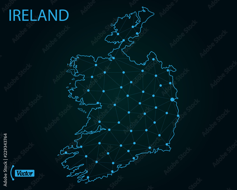 Map of Ireland. Vector illustration. World map Stock Vector | Adobe Stock