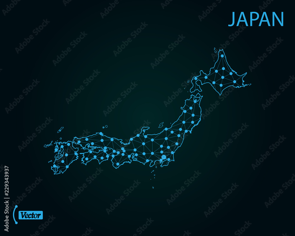 Map of Japan. Vector illustration. World map Stock Vector | Adobe Stock