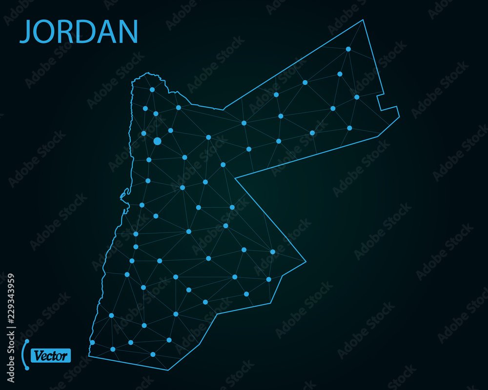 Map of Jordan. Vector illustration. World map Stock Vector | Adobe Stock