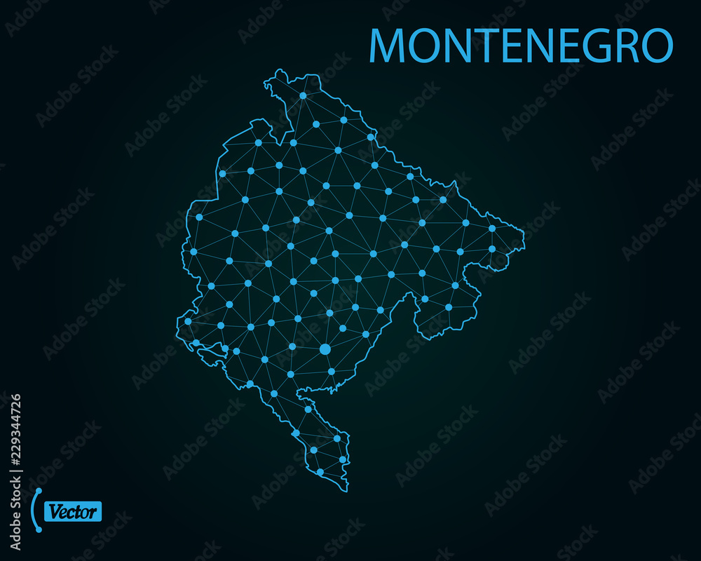 World map montenegro