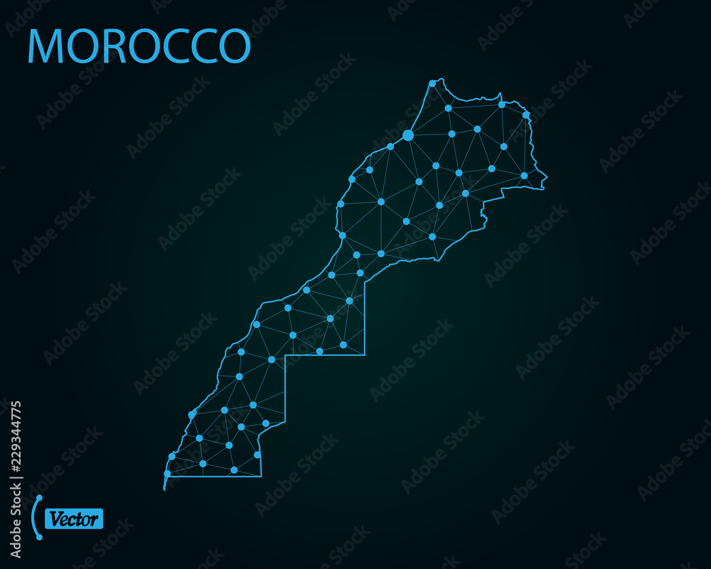 Map of Morocco. Vector illustration. World map Stock Vector | Adobe Stock