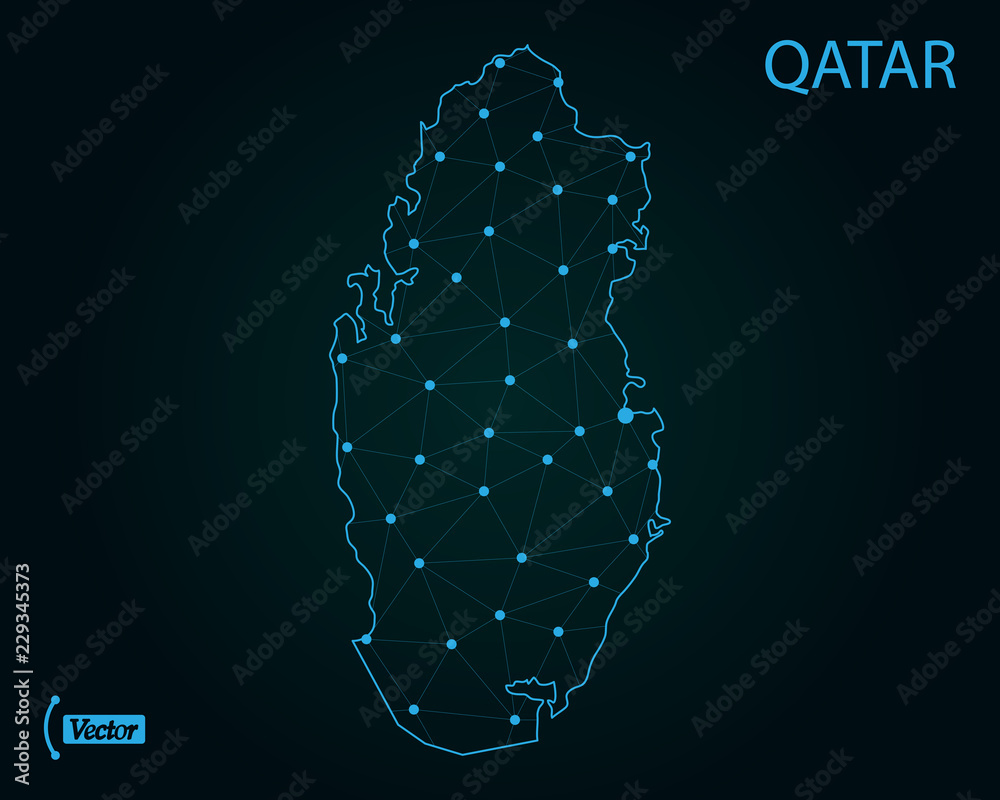 Map of Qatar. Vector illustration. World map Stock Vector | Adobe Stock