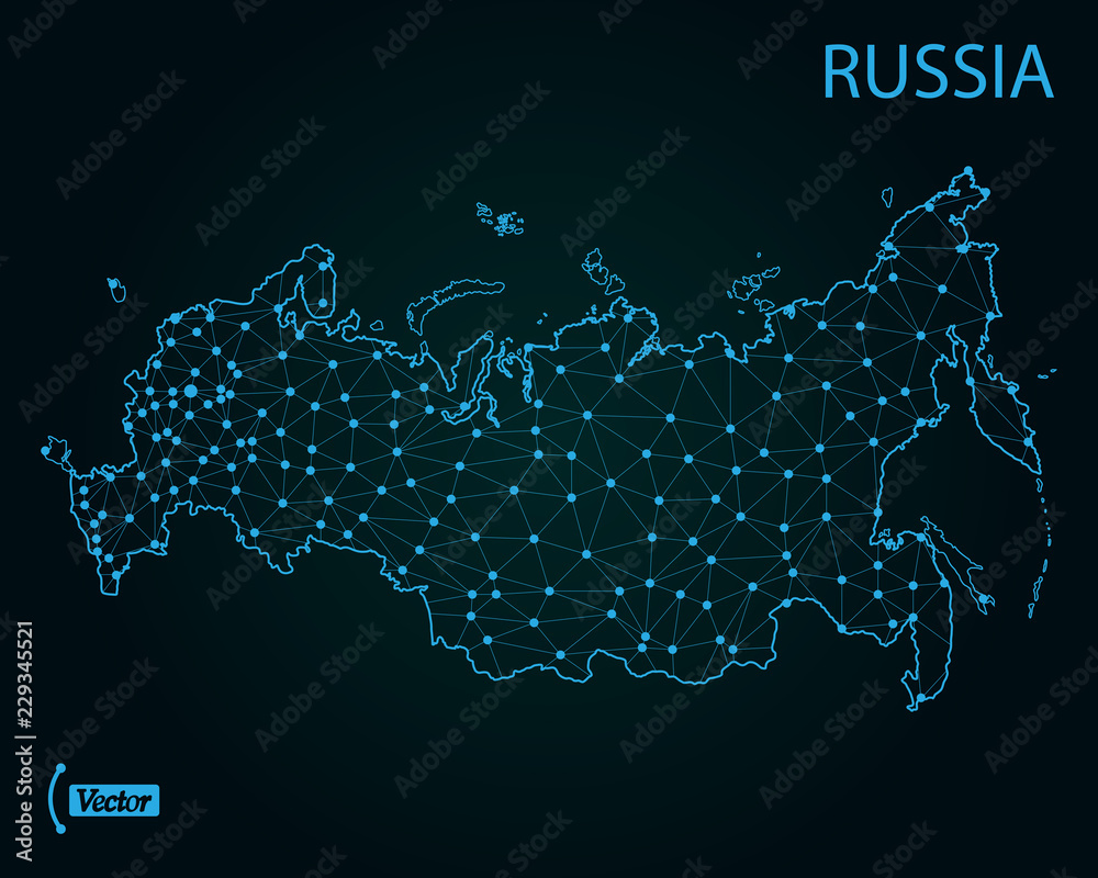 Map of Russia. Vector illustration. World map Stock Vector | Adobe Stock