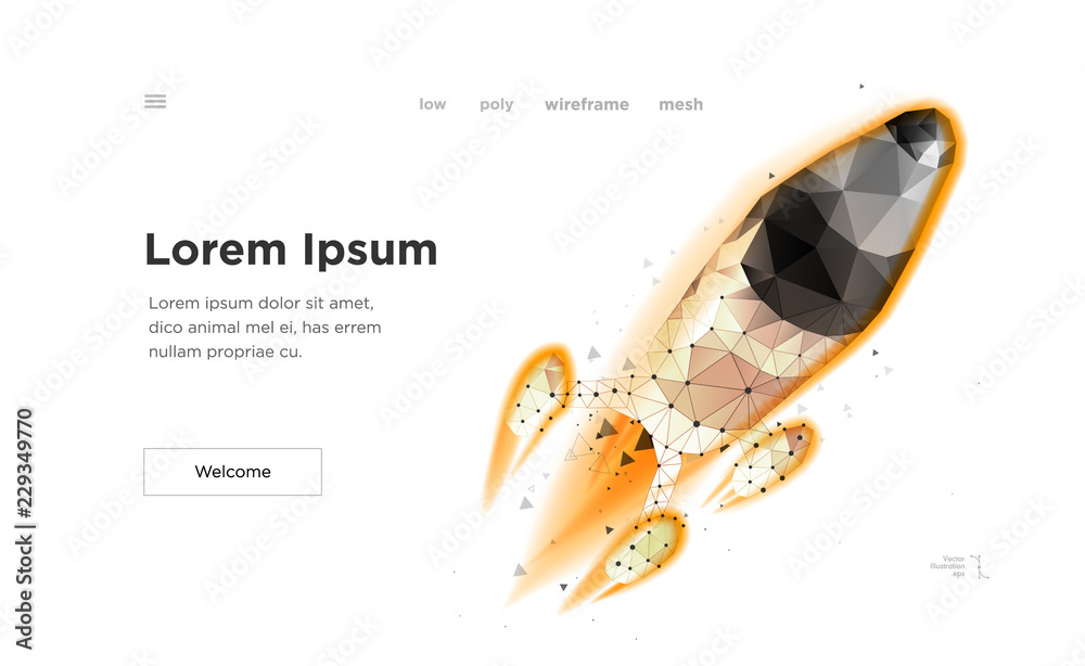 Rocket. Start Spaceship. Takeoff Spacecraft. Illustration is executed ...