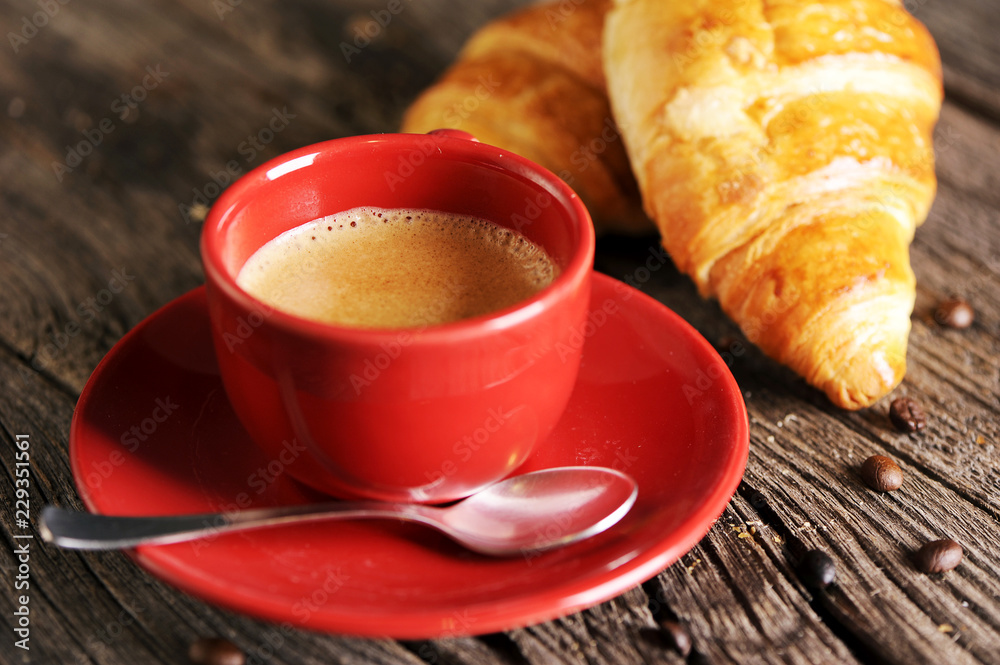 cornetto e caffe' Stock Photo | Adobe Stock