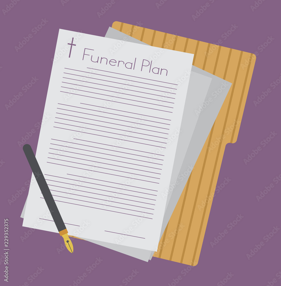 Funeral Plan Illustration Stock Vector | Adobe Stock