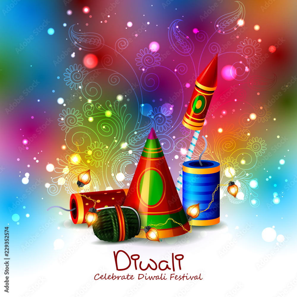 Firecracker for Happy Diwali holiday background Stock Vector | Adobe Stock