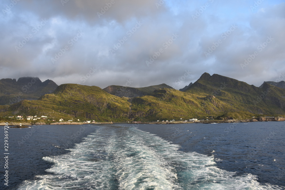 Norwegen, Lofoten, Moskenes, Hafen, Morgenrot, Nordland, Bodø ...