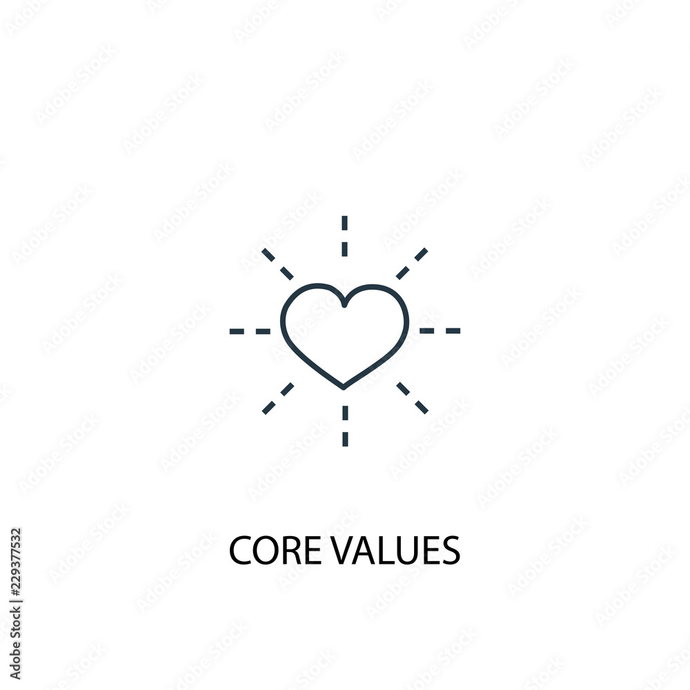 Core values concept line icon. Simple element illustration. Core values ...