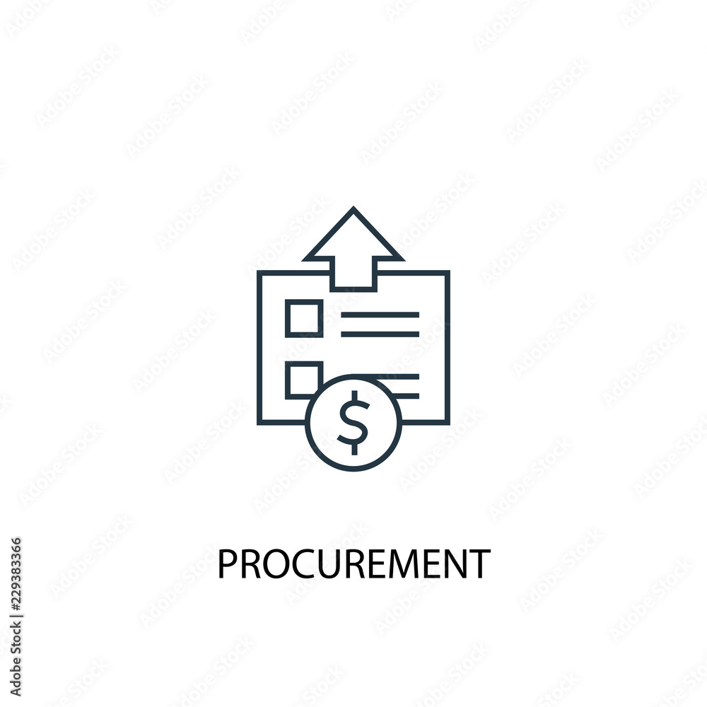 procurement concept line icon. Simple element illustration. procurement ...