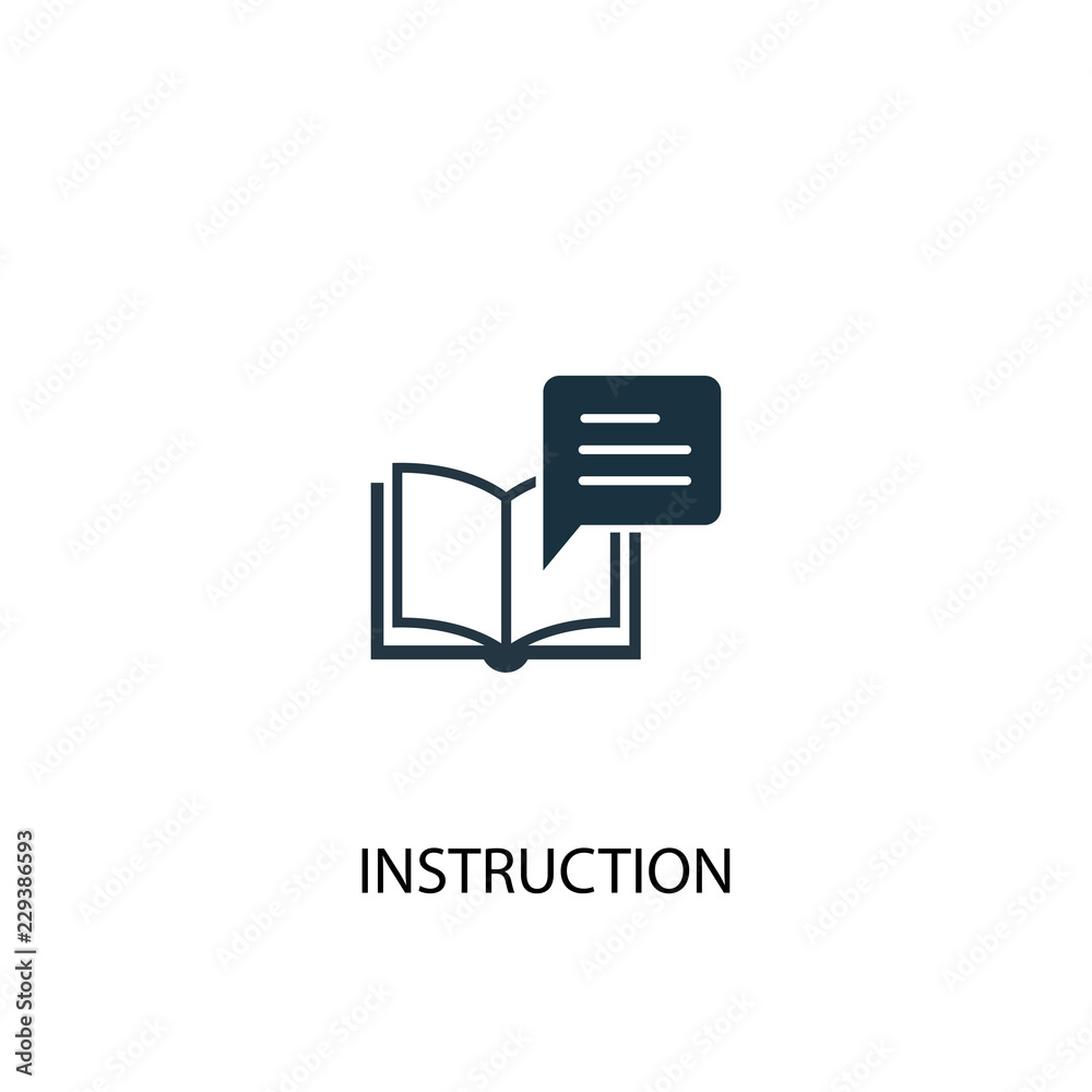 instruction icon. Simple element illustration. instruction concept ...