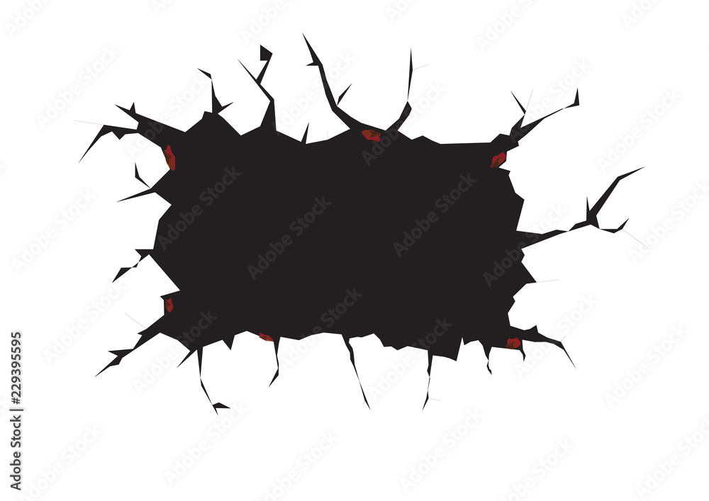 Hole in the wall. Comics style. vector illustration Stock Vector ...