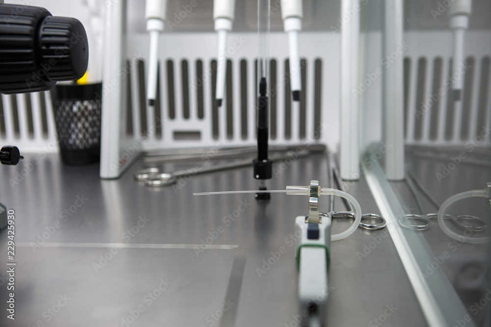 The equipment in the laboratory of the clinic of in vitro fertilization ...