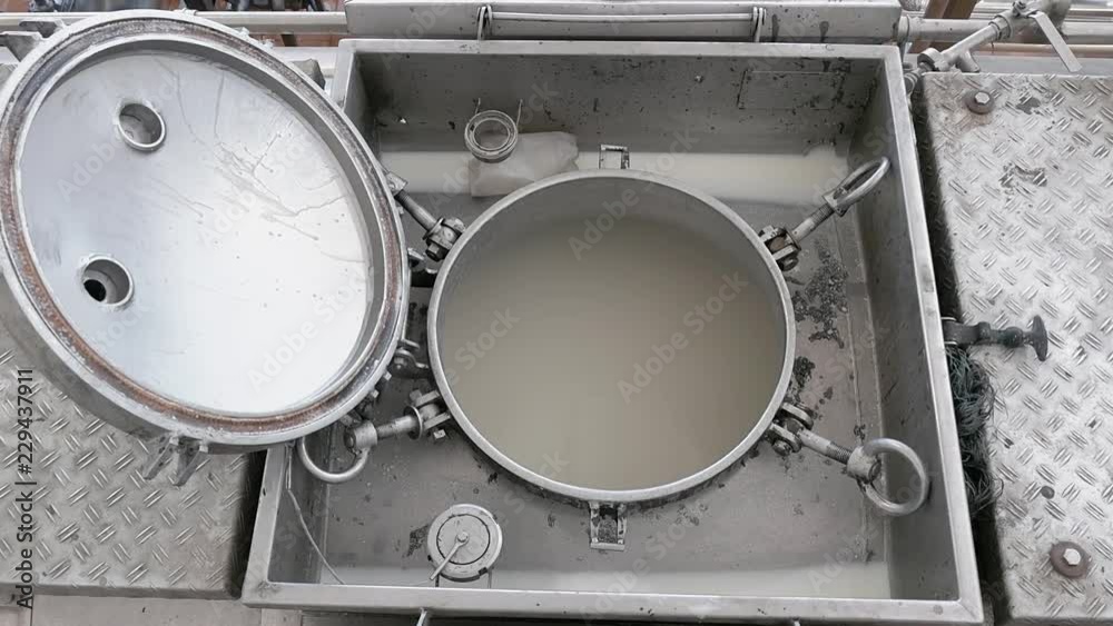 Dairy Plant. Milk Truck with a Tank Full of Milk at the Unloading Stock ...