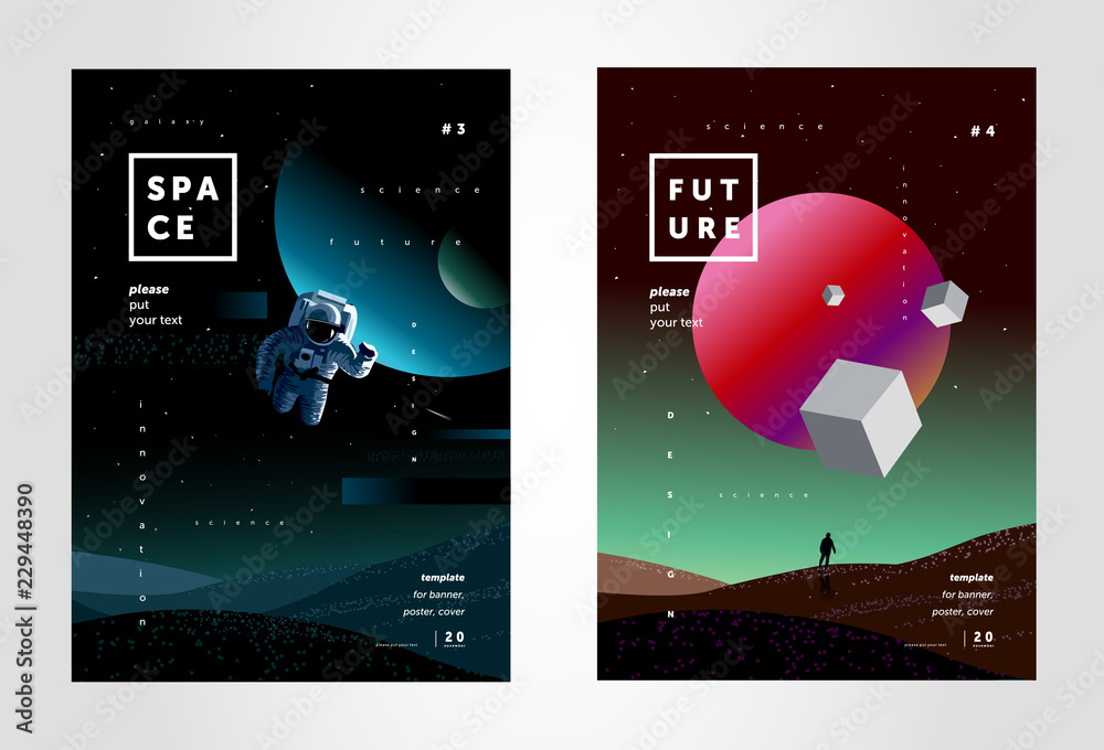 space, abstract background for a poster or cover of the future, a ...