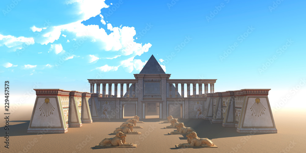 Pyramid Egyptian Temple Stock Illustration | Adobe Stock