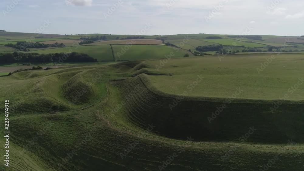 Aerial tracking around the eastern gate of the iron age hill fort ...