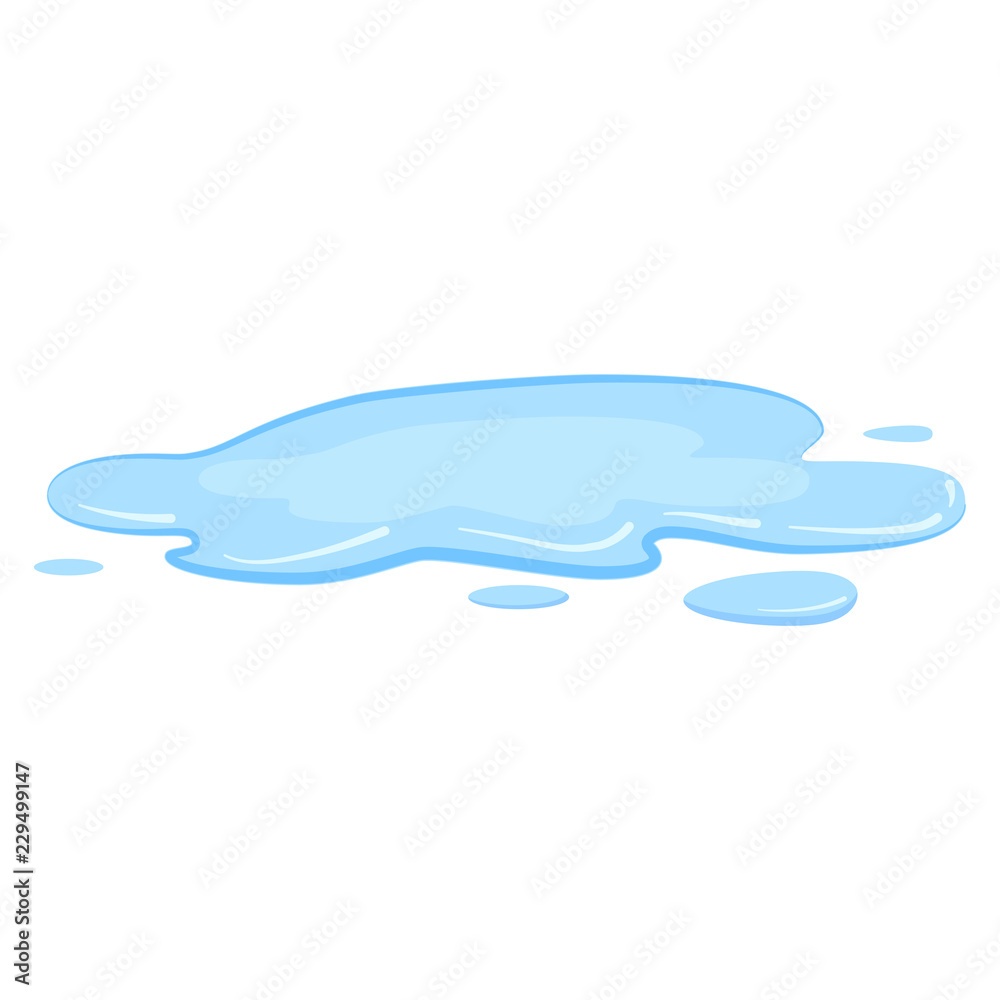 Puddle, liquid, vector, cartoon style, isolated, illustration, on a ...