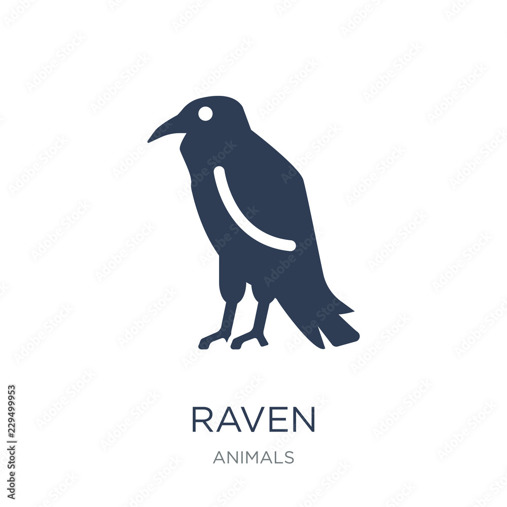 Raven icon. Trendy flat vector Raven icon on white background from ...